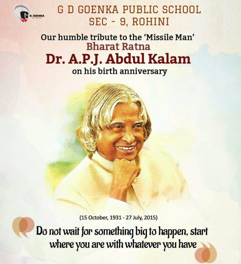 Birth Anniversary of Dr. APJ Abdul Kalam - GD Goenka Rohini